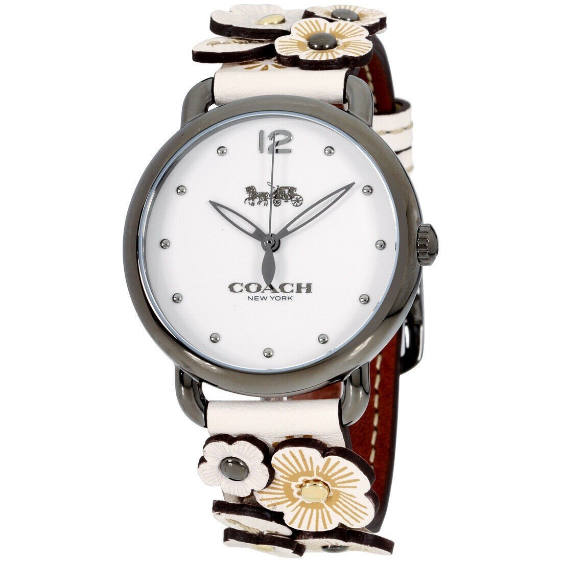 Coach Women's 14502746 Delancey White Leather Watch - Bezali