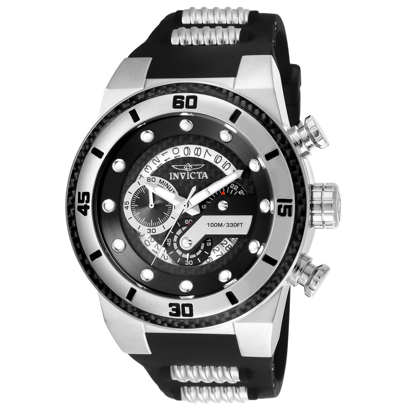 Invicta Men's 24221 S1 Rally Black and Silver Polyurethane and Stainle ...
