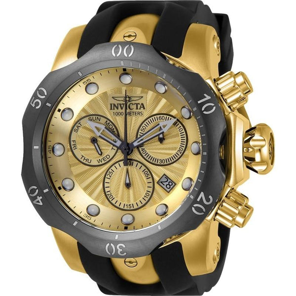 Invicta Men's 24258 Venom Black and Gold-Tone Polyurethane and Stainle ...