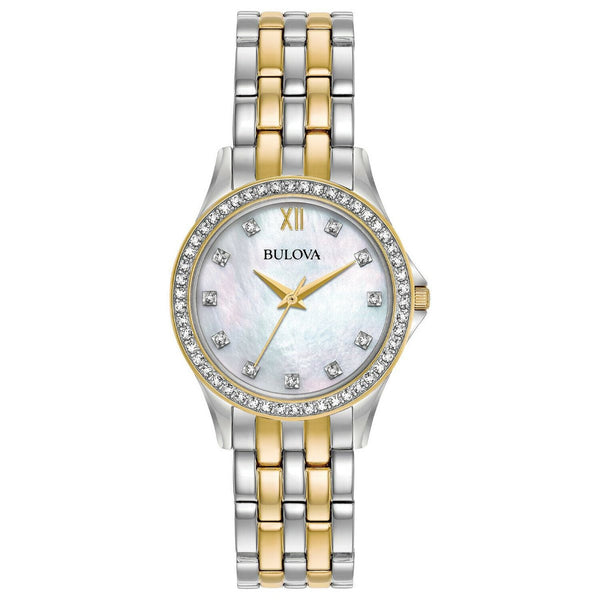 Bulova Women's 98X113 Crystal Crystal Two-Tone Stainless Steel Watch ...