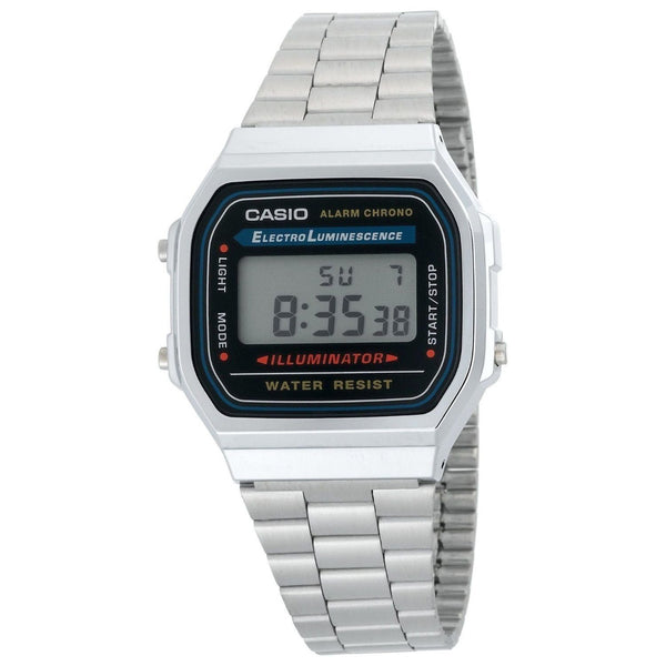Casio Men's A168W-1 Vintage Illuminator Digital Stainless Steel Watch ...