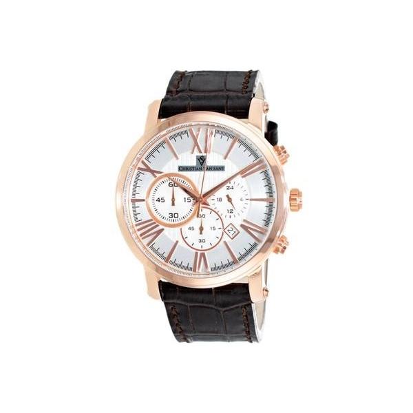 Christian Van Sant Men's CV8322 Mister Chronograph Brown Leather Watch ...