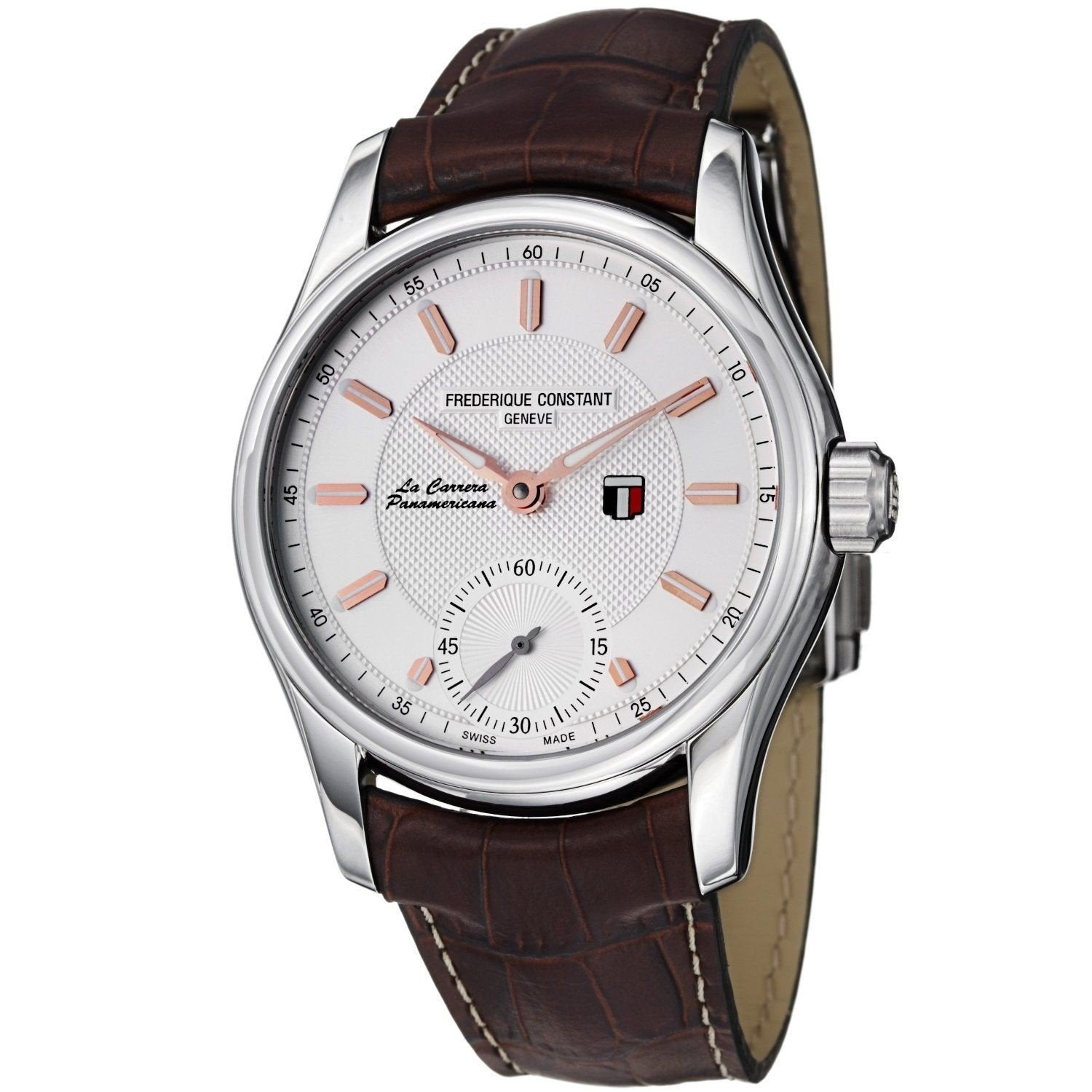 Frederique Constant Men's FC435V6B6 Vintage Rally Brown Leather Watch ...
