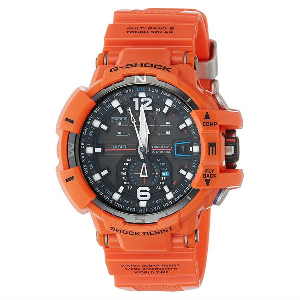 Casio Men's GWA1100R-4A G-Shock Chronograph Orange Resin Watch - Bezali