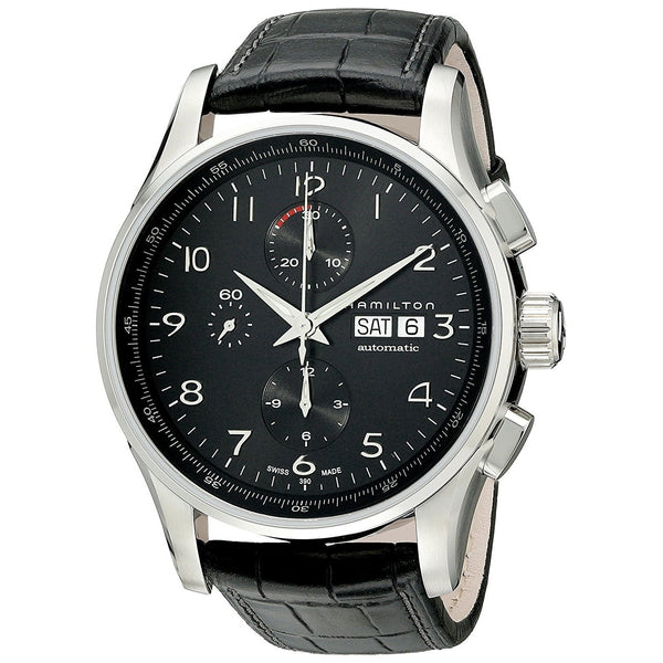 Hamilton Men's H32716839 Jazzmaster Chronograph Automatic Black Leather ...