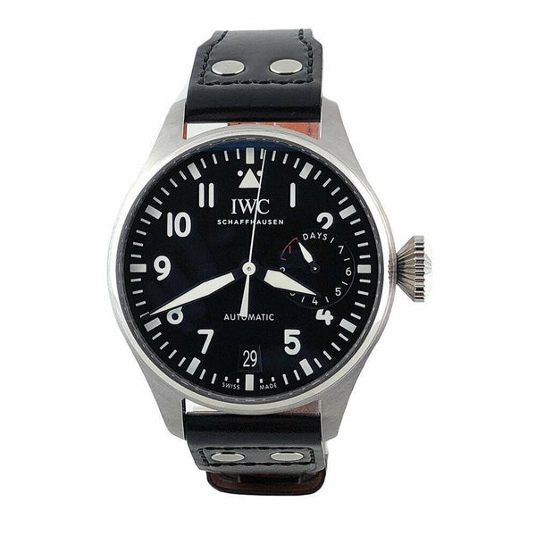 IWC Men's IW501001 Big Pilot Black Leather Watch - Bezali