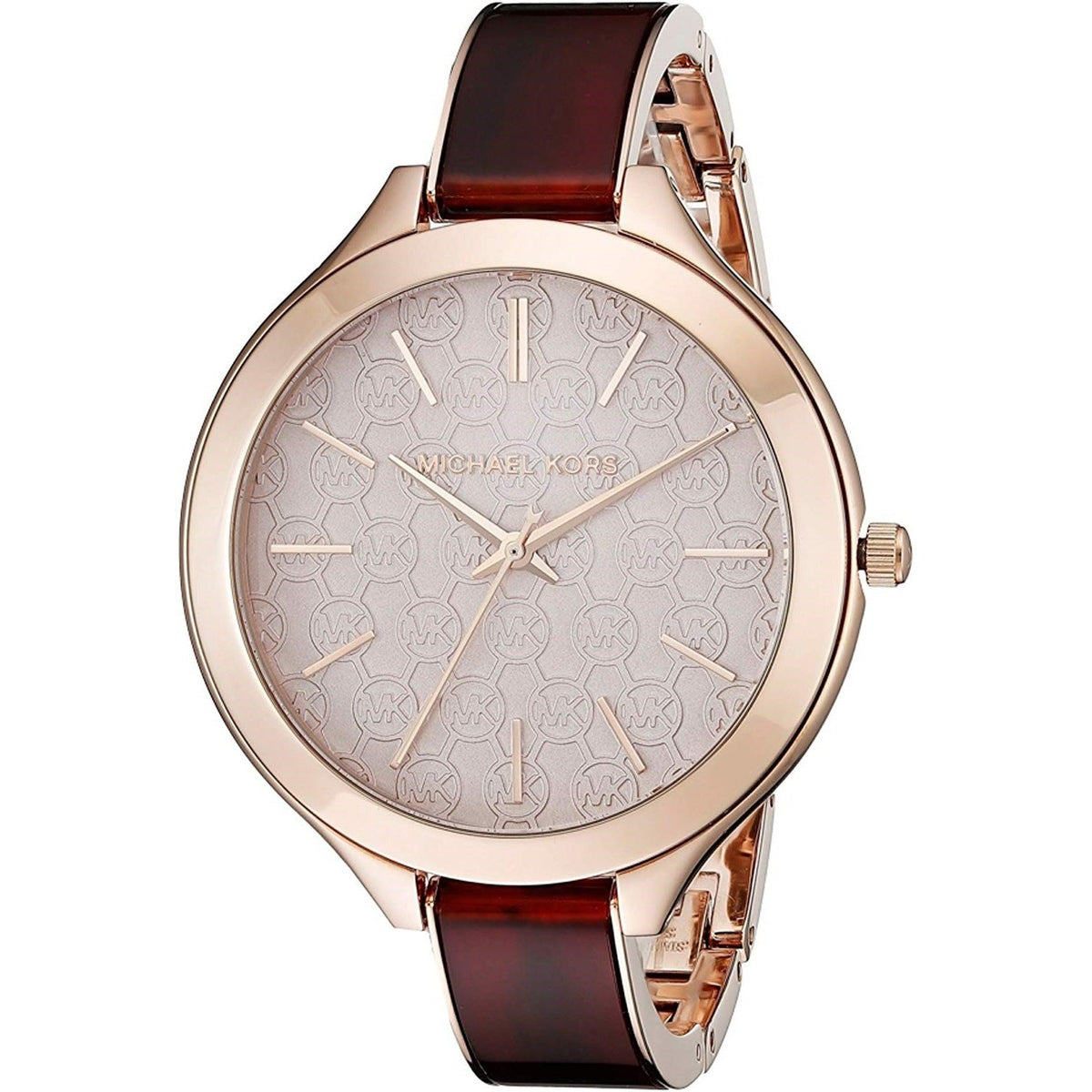 Michael Kors Women's MK4310 Slim Runway MK Logo Two-Tone Stainless Ste ...