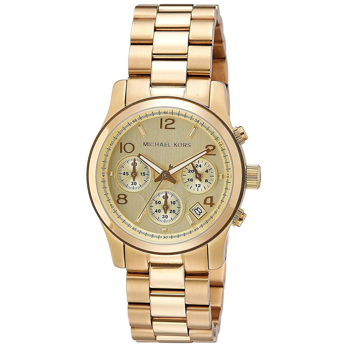 Michael Kors Women's MK5055 Runway Chronograph Gold-Tone Stainless Ste ...