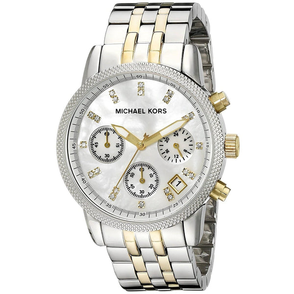 Michael Kors Women's MK5057 Ritz Chronograph Crystal Two-Tone Stainles ...