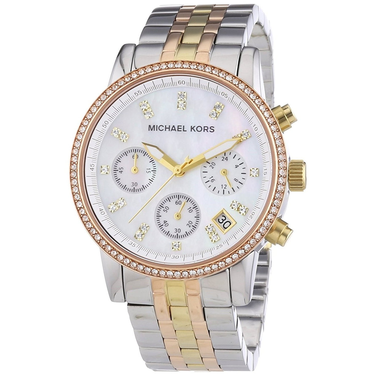 Michael Kors Women's MK5650 Ritz Chronograph Crystal Two-Tone Stainles ...