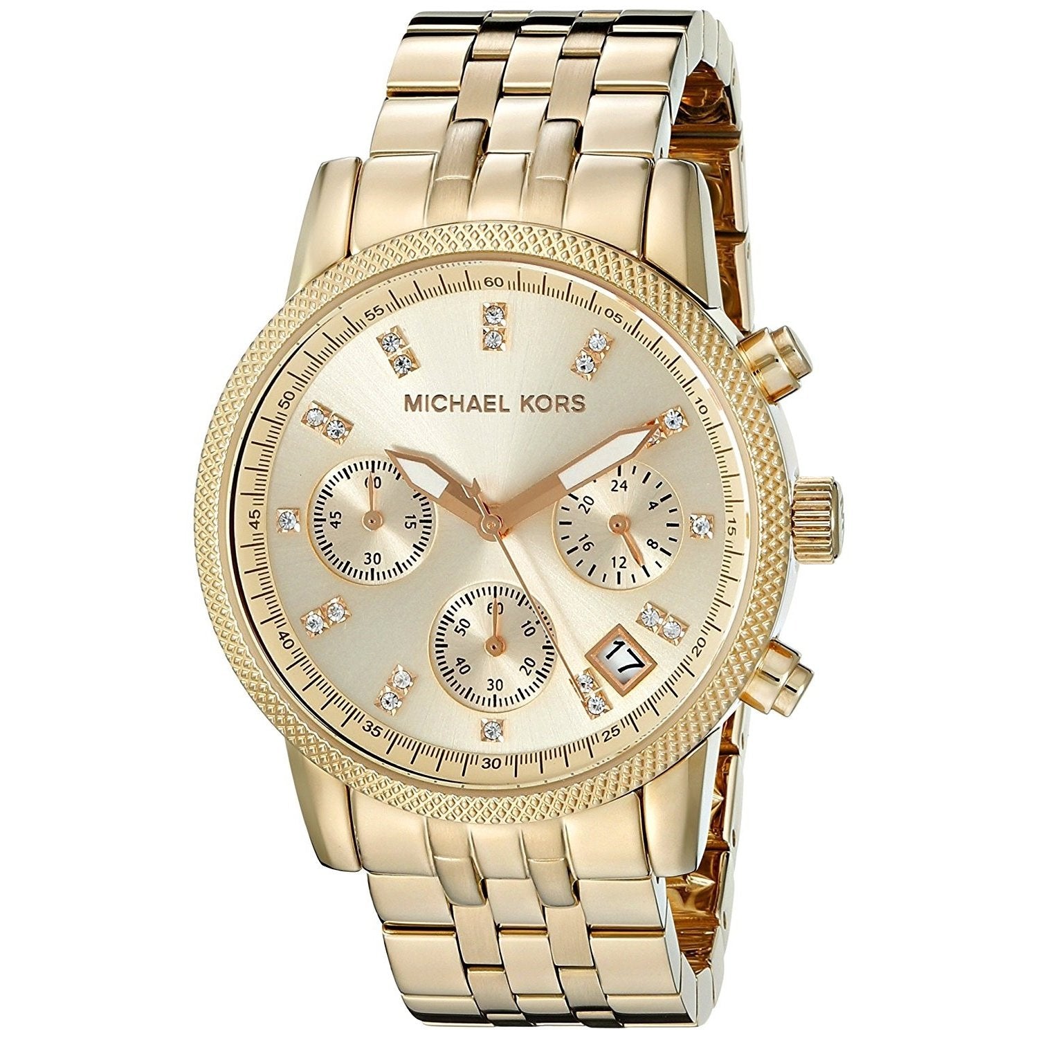 Michael Kors Women's MK5676 Ritz Chronograph Crystal Gold-tone Stainle - Bezali