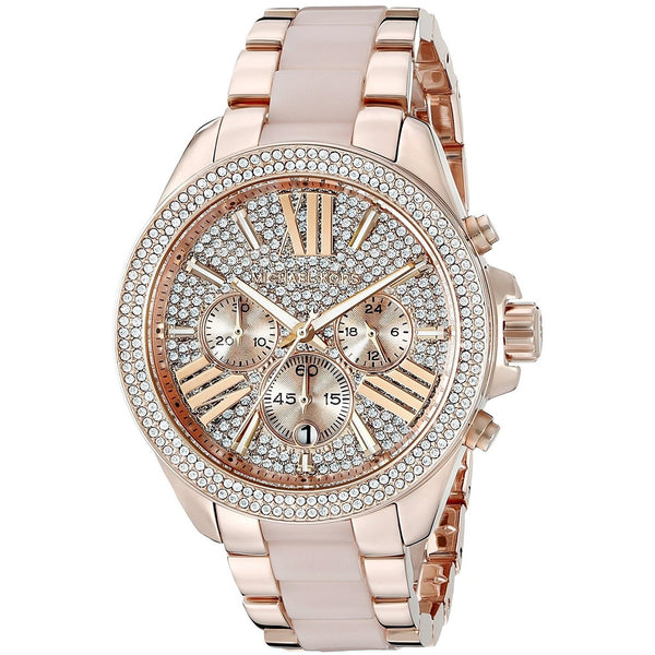 Michael Kors Women's MK6096 Wren Chronograph Rose-Tone Stainless Steel ...