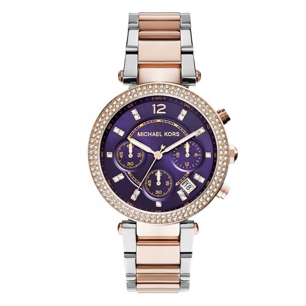 Michael Kors Women's MK6108 Parker Chronograph Two-Tone Stainless Stee ...
