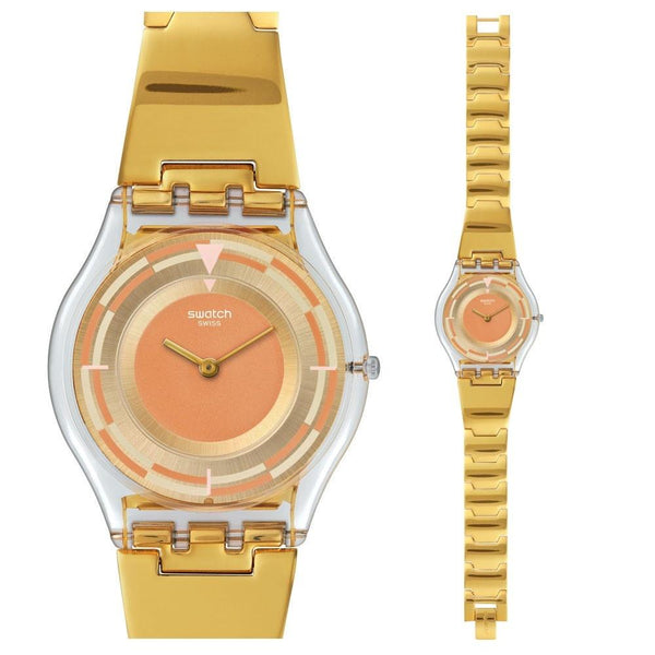 Swatch Women's SFE104G Schupe Gold-Tone Stainless Steel Watch - Bezali