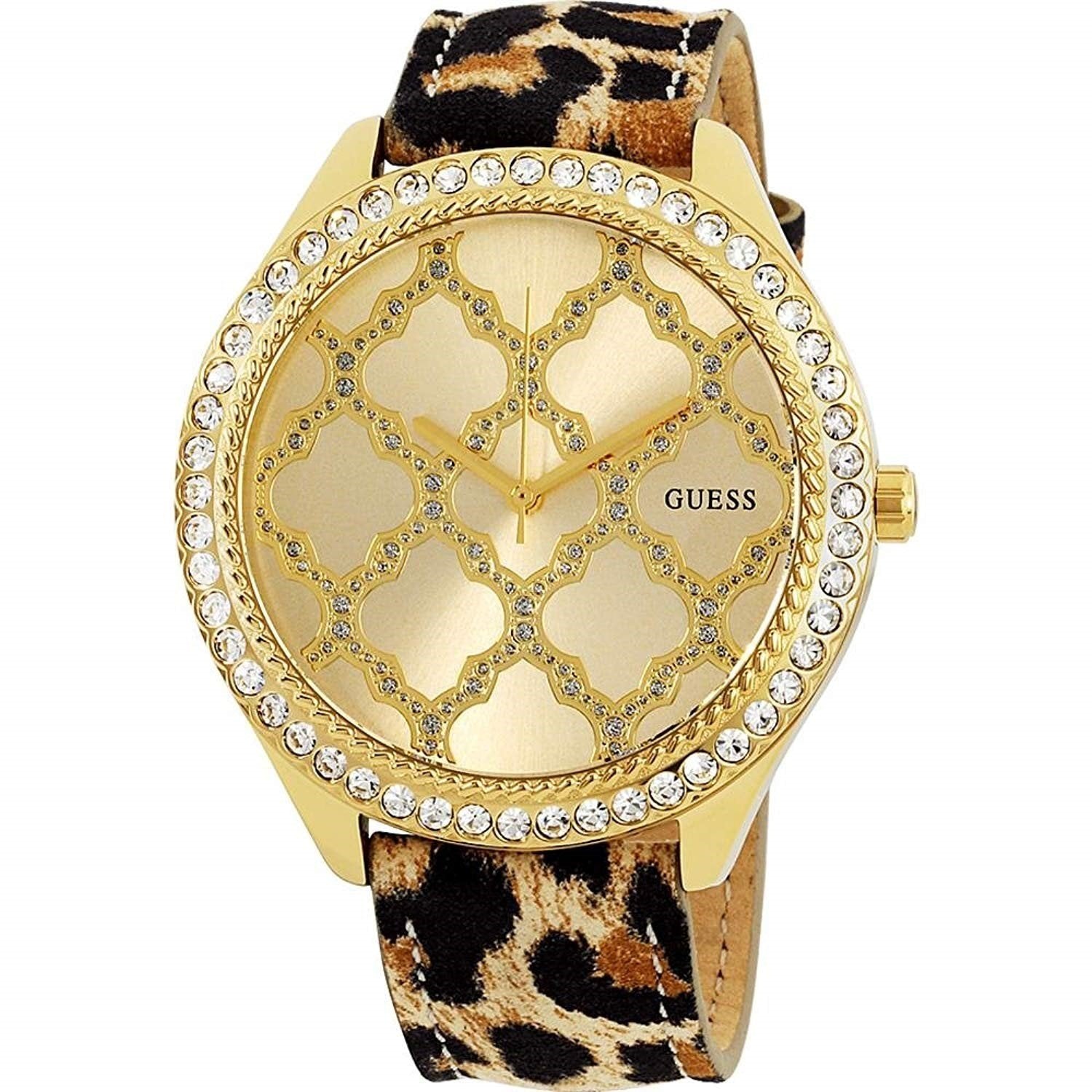 Guess Women's W0579L5 Dress Crystal Yellow Leather Watch - Bezali