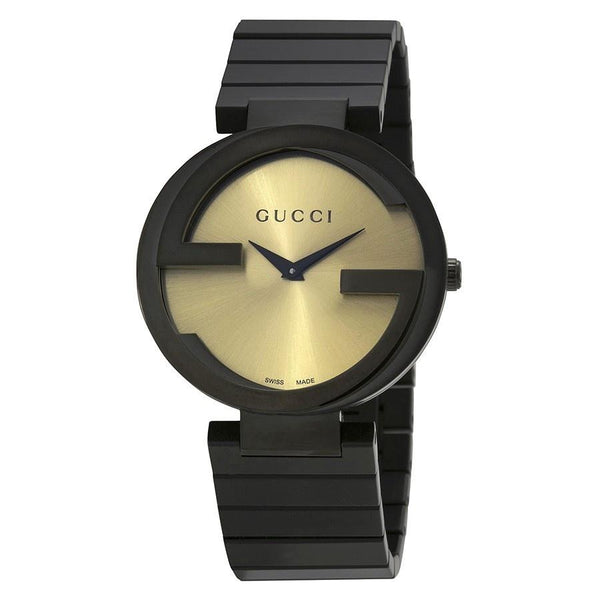 Gucci Women's YA133314 Interlocking G Grammy Spe Black Stainless Steel ...